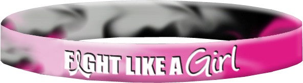 Fight Like a Girl Pink Camouflage Awareness Wristband Bracelets