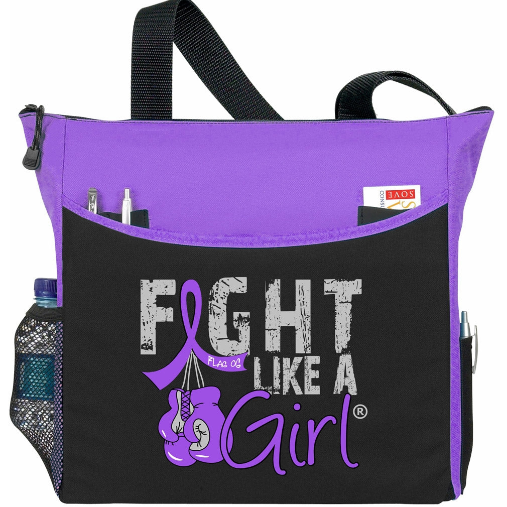 Purple Fight Like a Girl K.O. Tote – Pancreatic Cancer, Alzheimer’s & More