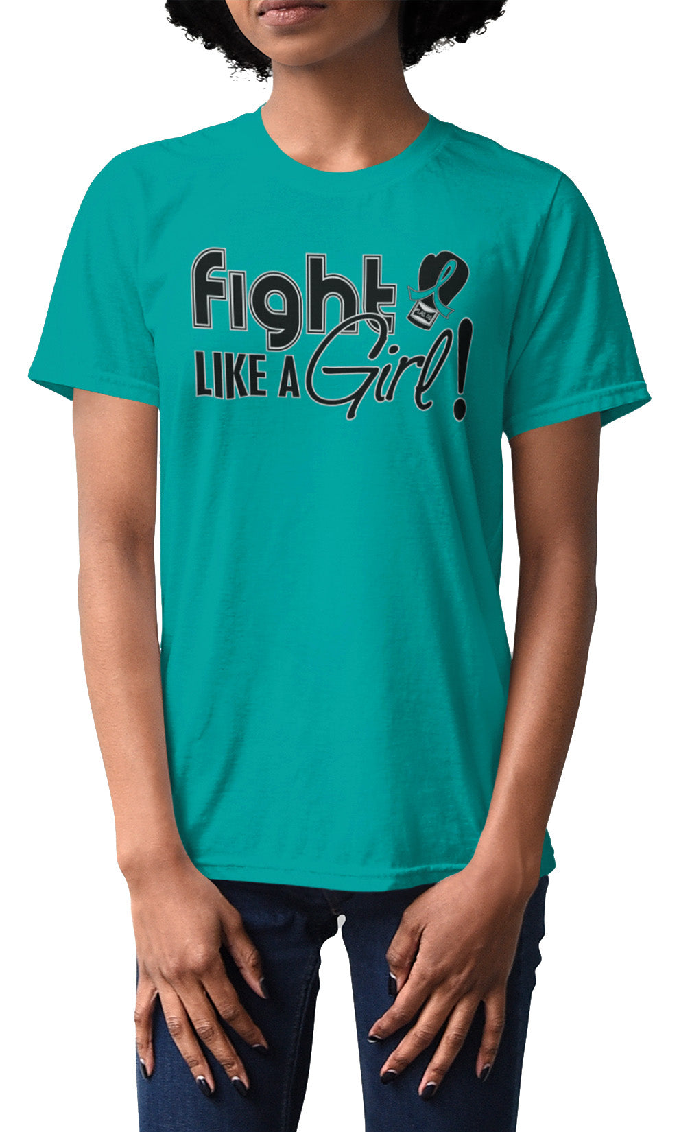 Ovarian Cancer, Cervical Cancer, PCOS, and PKD Shirts Fight Like a Girl