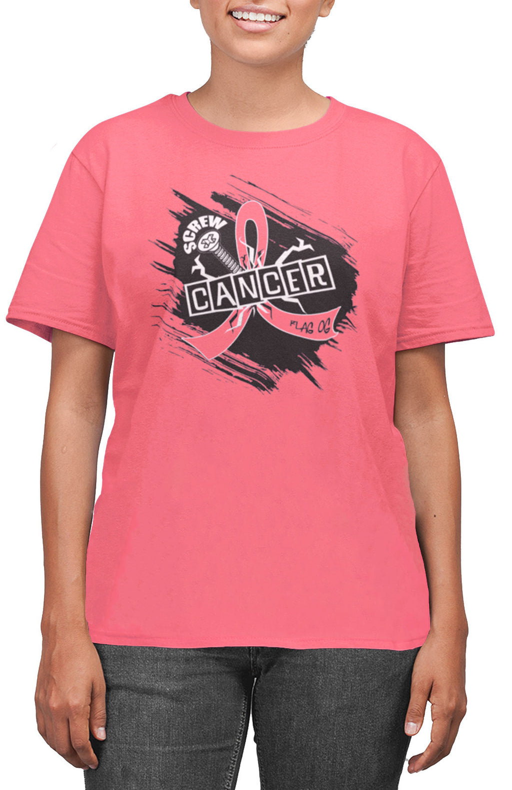 Screw Cancer in Peach For Uterine Cancer and Endometrial Cancer